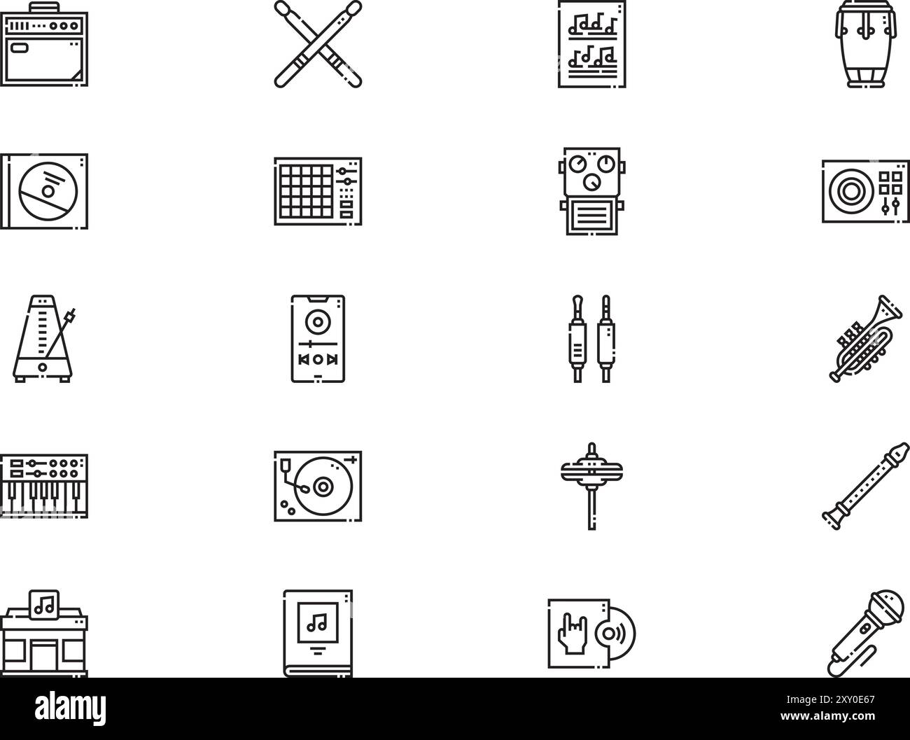 Music store icons collection is a vector illustration with editable ...