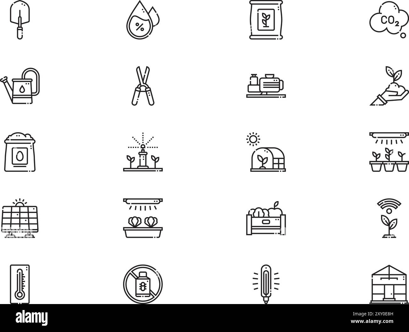 Greenhouse icons collection is a vector illustration with editable ...