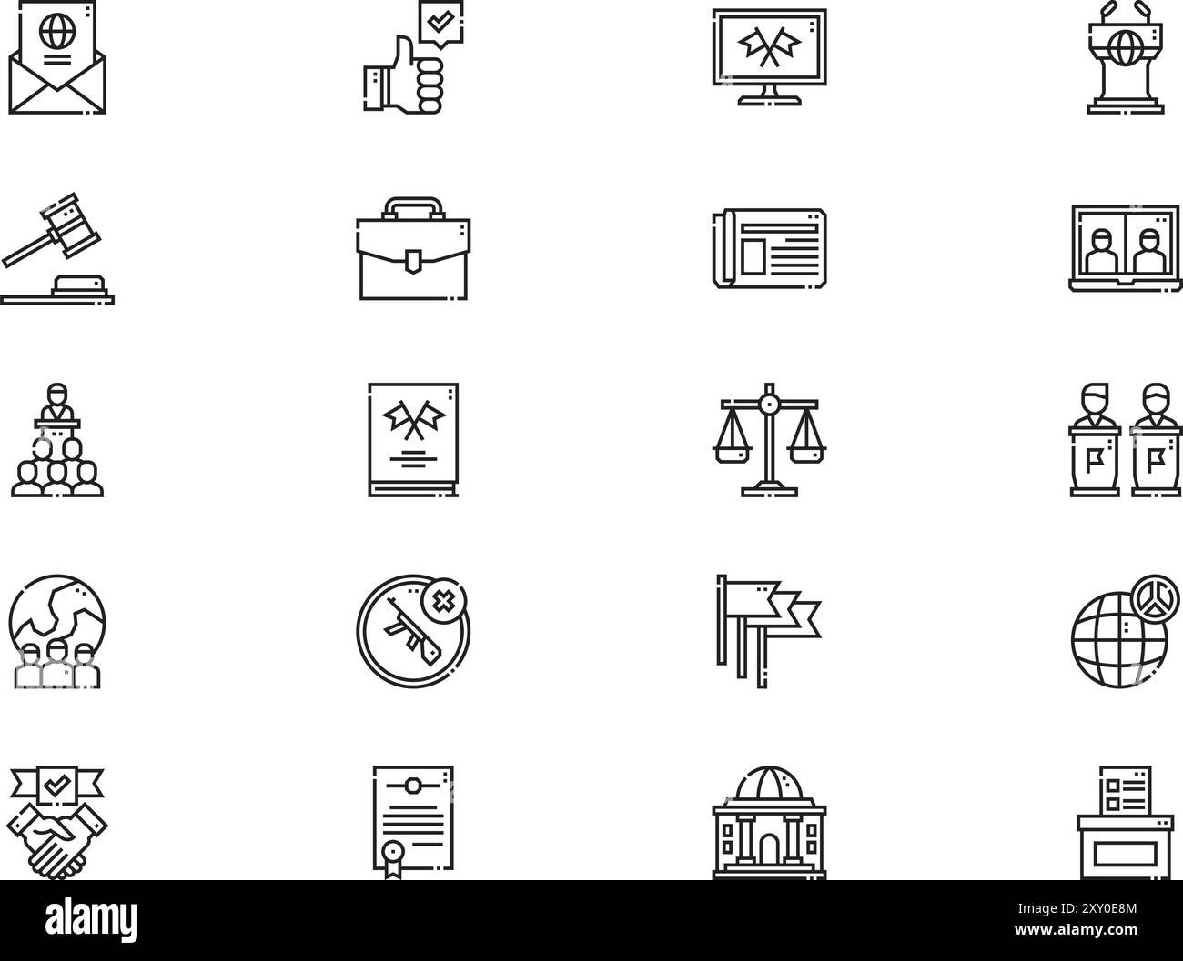 Diplomacy icons collection is a vector illustration with editable ...