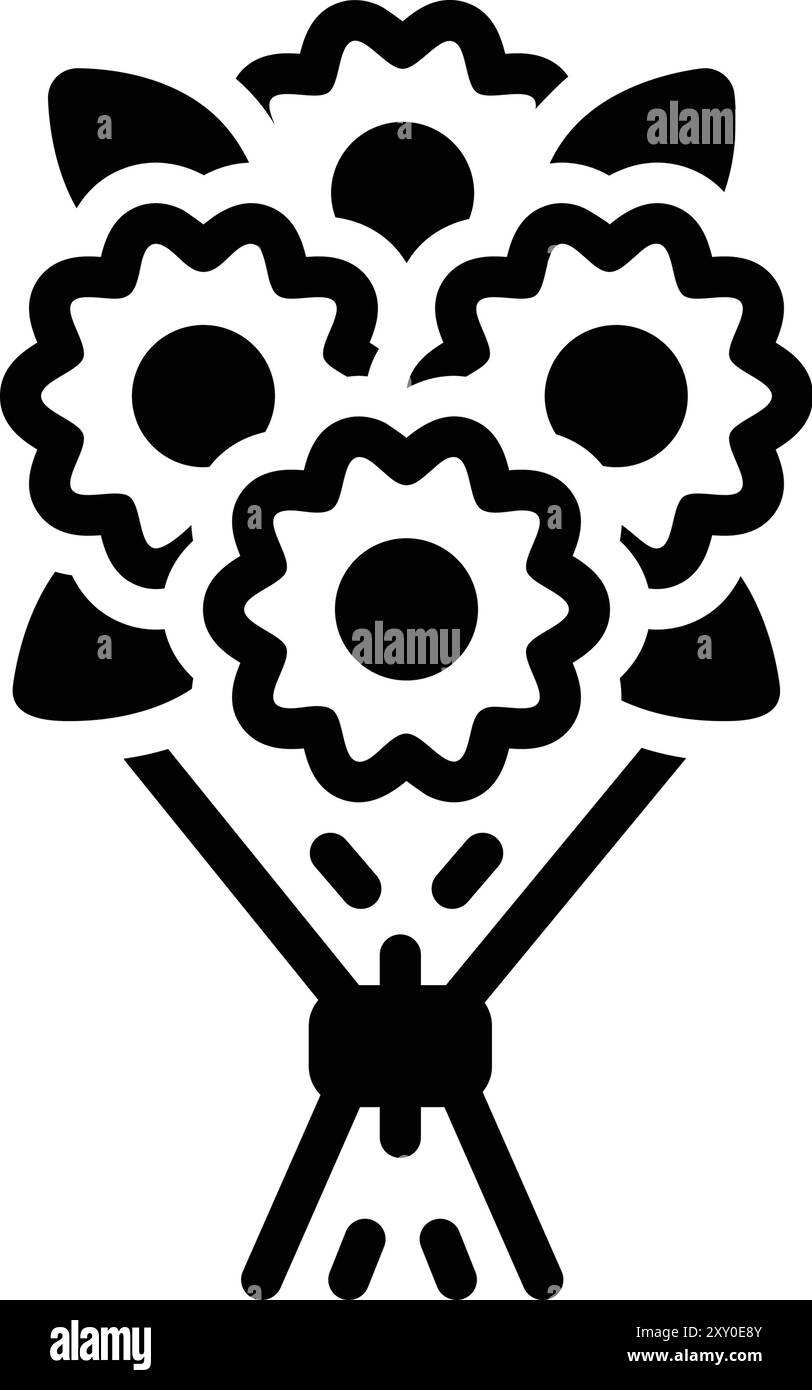Botanical flower bunch icon Cut Out Stock Images & Pictures - Alamy