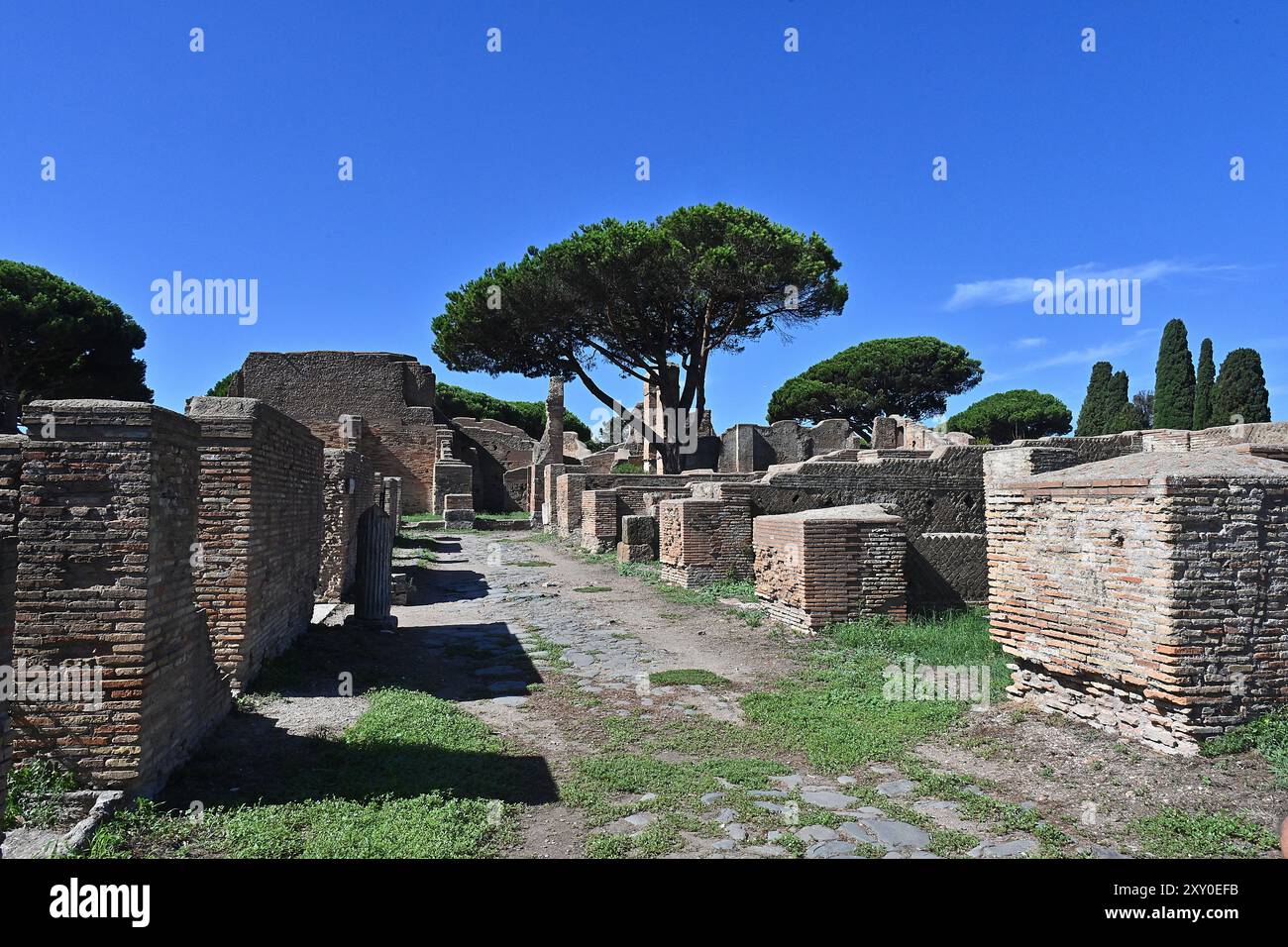 Italy, Ostia: archaeological site of Ostia Antica, ancient Roman city ...