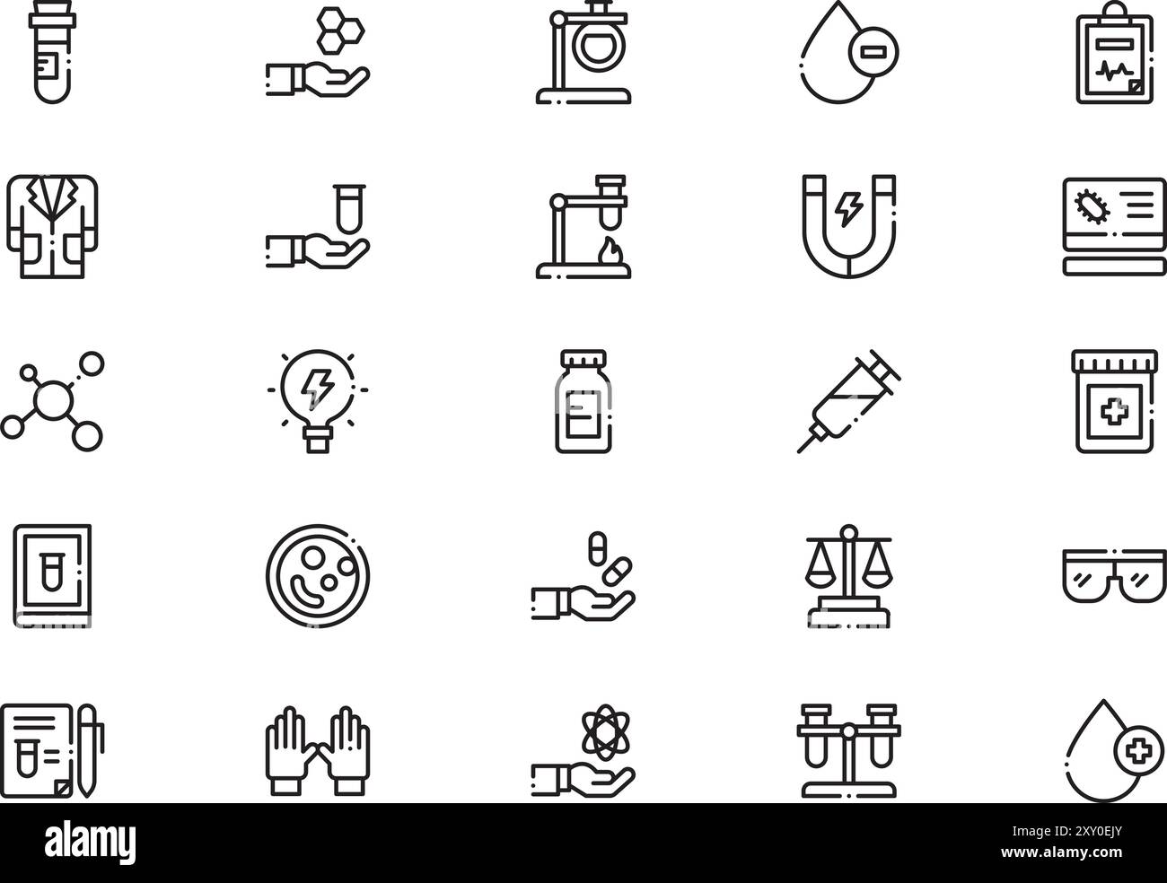 Laboratory icons collection is a vector illustration with editable ...