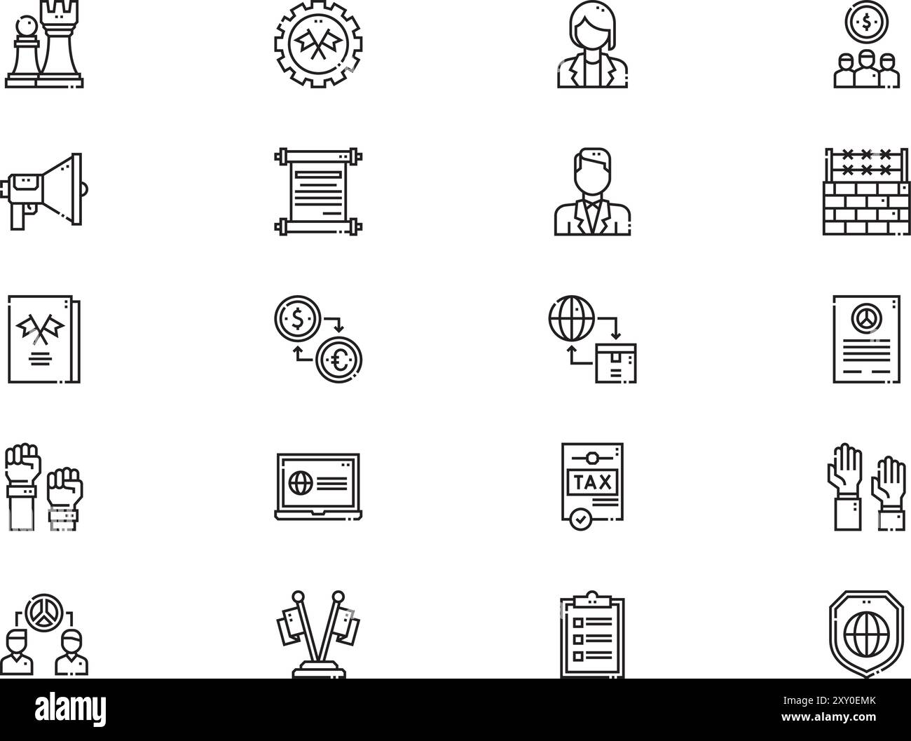Diplomacy icons collection is a vector illustration with editable ...