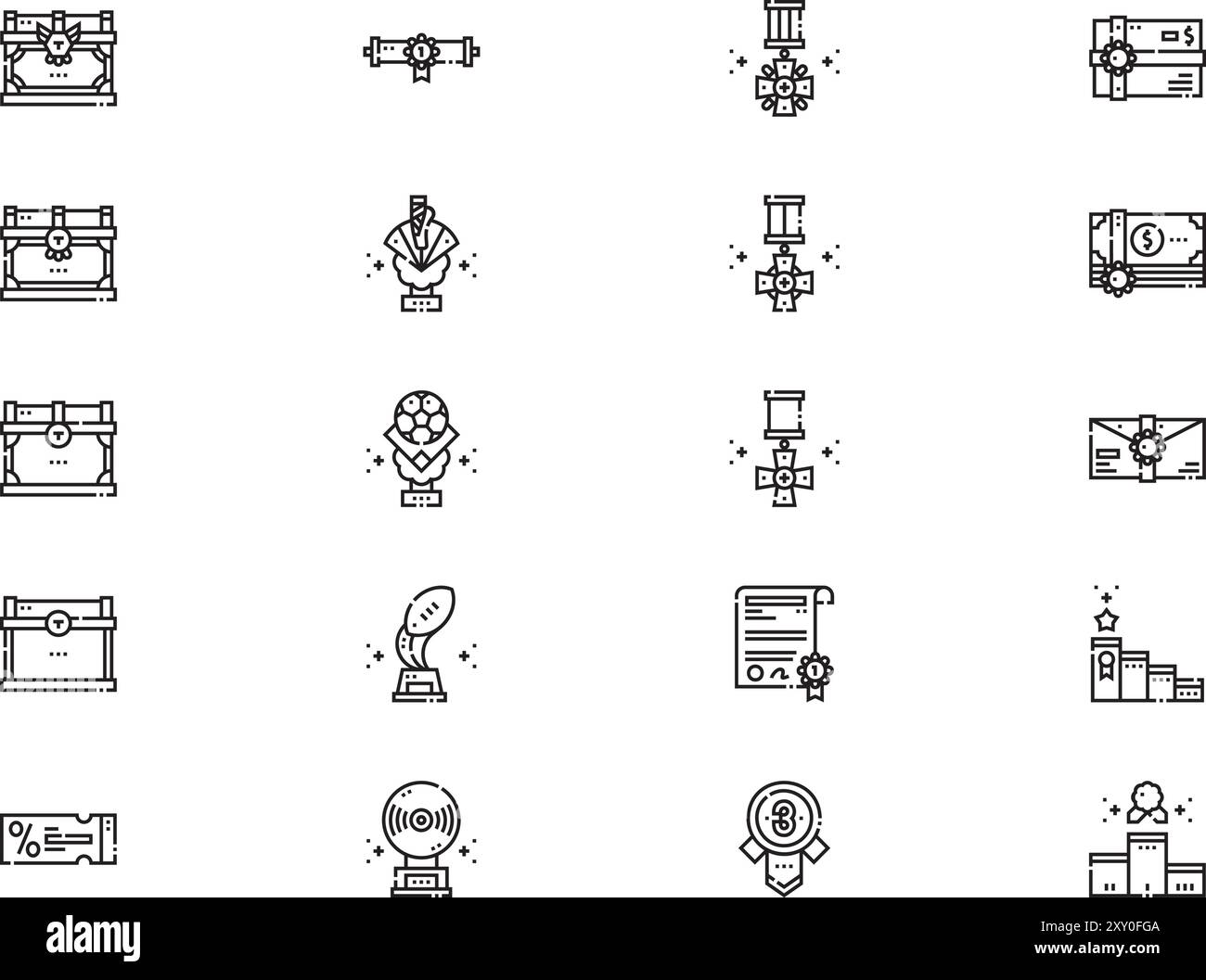 Rewards icons collection is a vector illustration with editable stroke ...