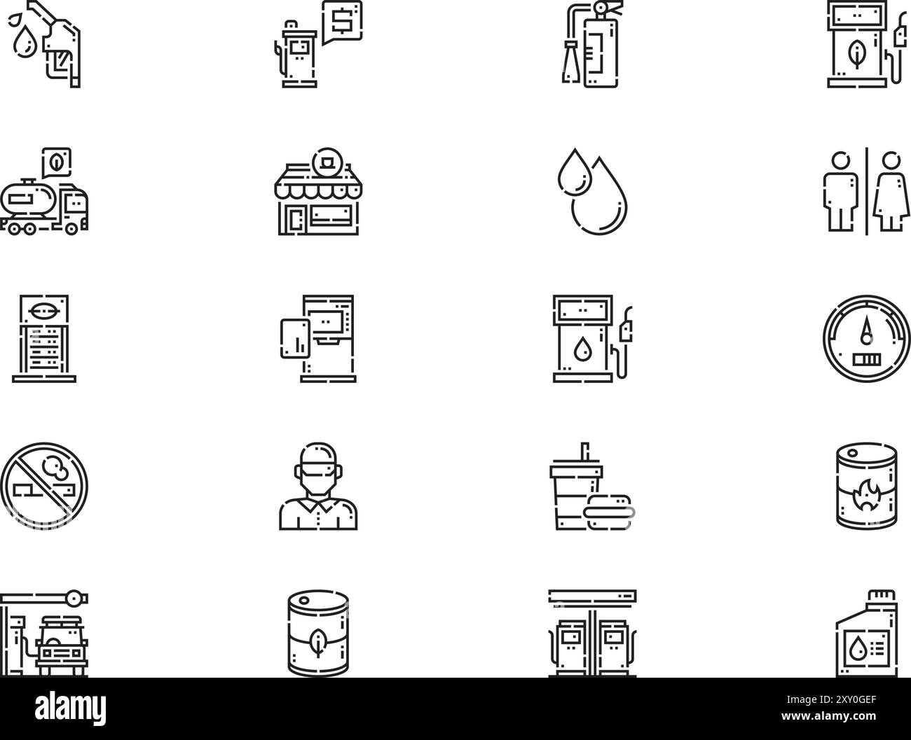 Gas station icons collection is a vector illustration with editable ...
