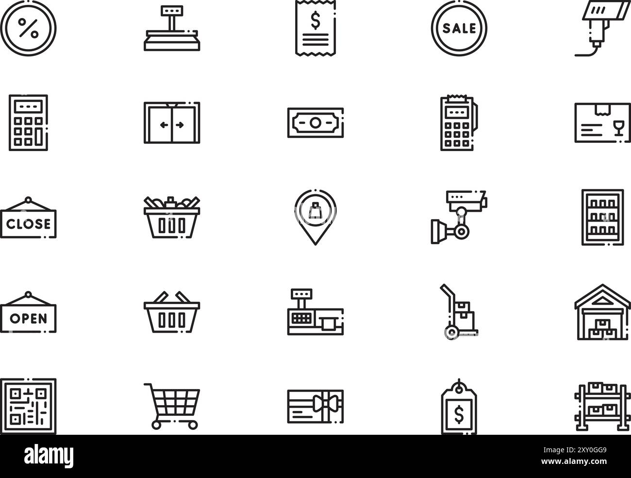 Supermarket icons collection is a vector illustration with editable ...