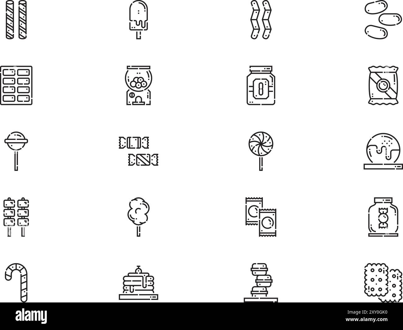 Sweets and candies icons collection is a vector illustration with ...