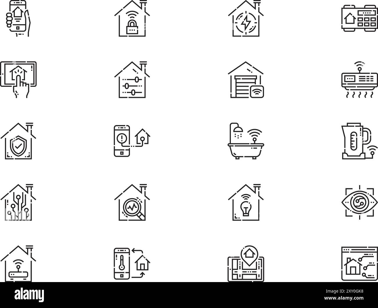 Smarthome icons collection is a vector illustration with editable ...