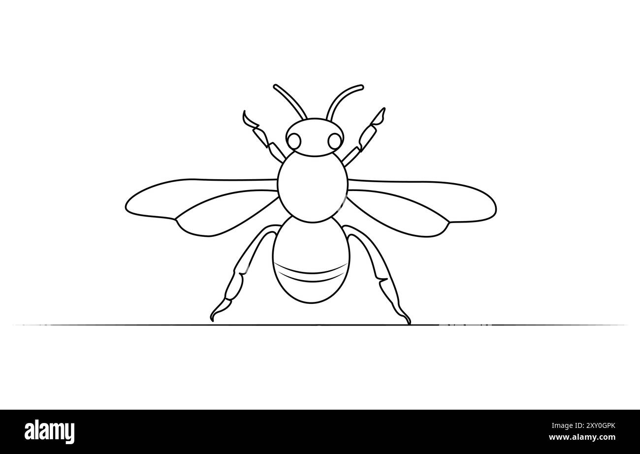 Honey bee continuous one line drawing vector illustration Stock Vector ...