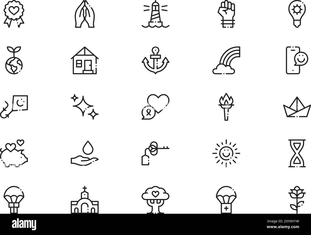 Hope icons collection is a vector illustration with editable stroke ...