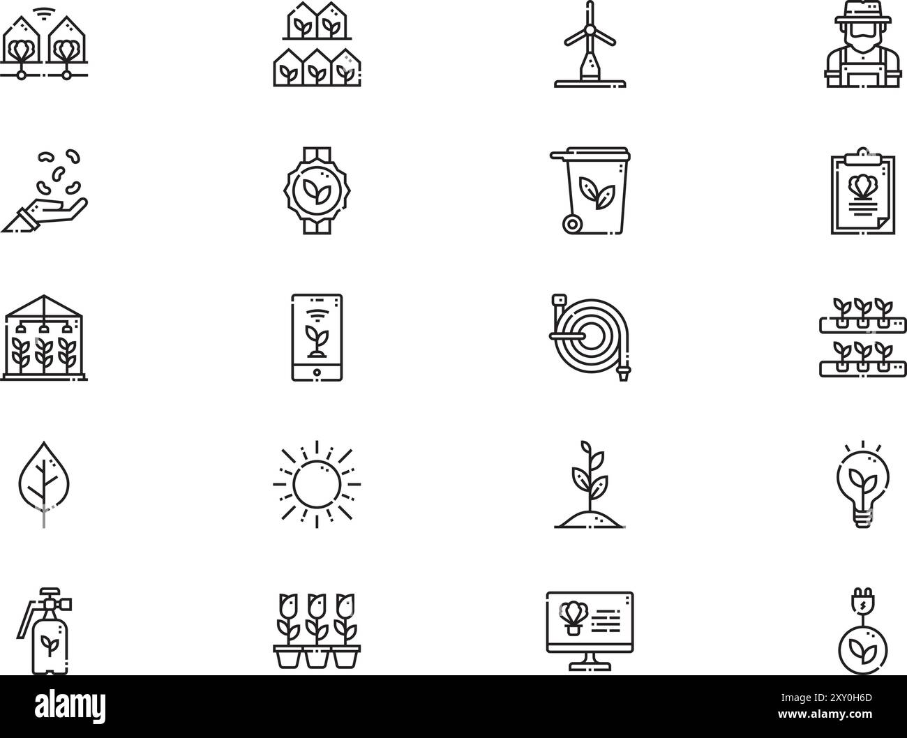 Greenhouse icons collection is a vector illustration with editable ...