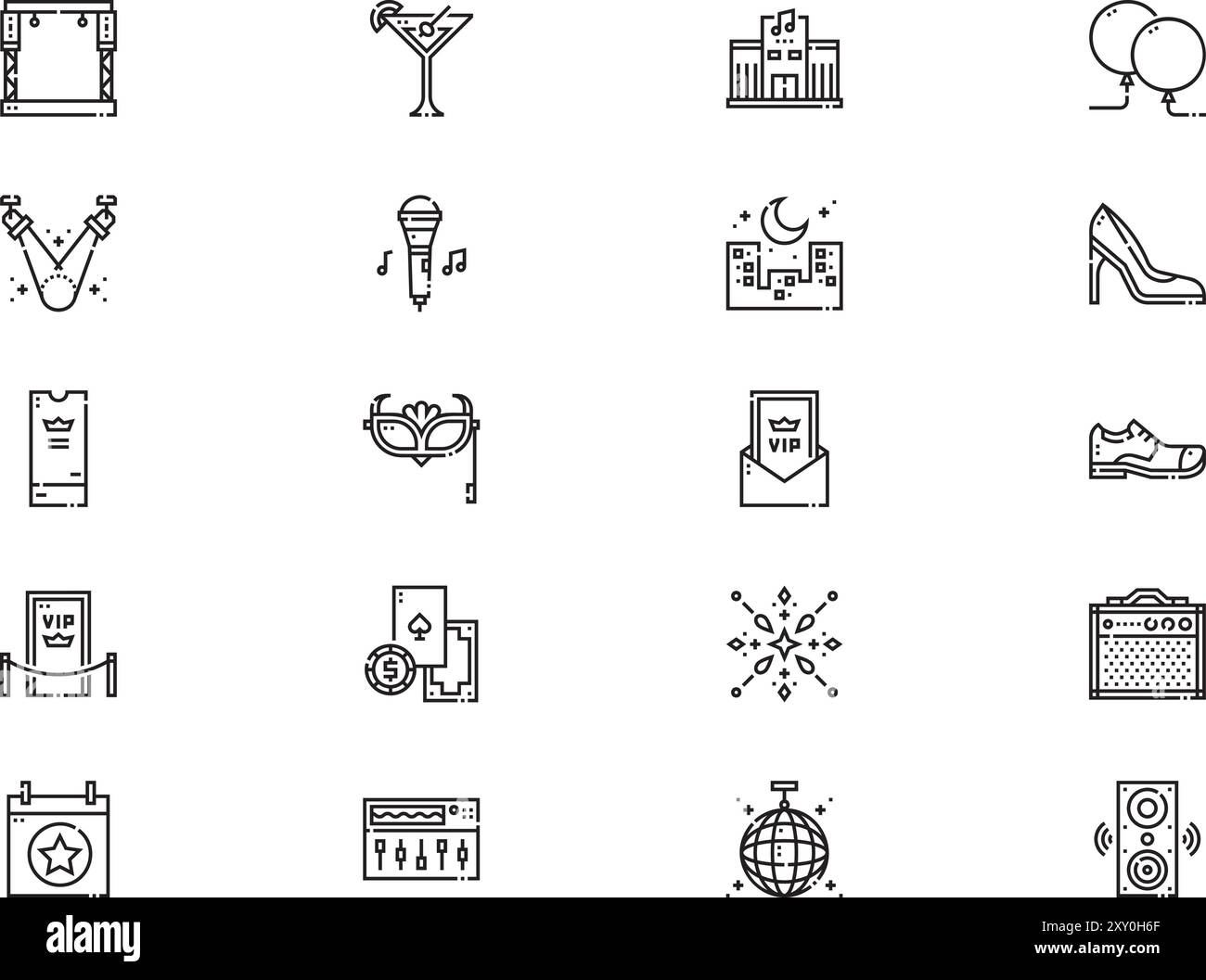 Night life icons collection is a vector illustration with editable ...