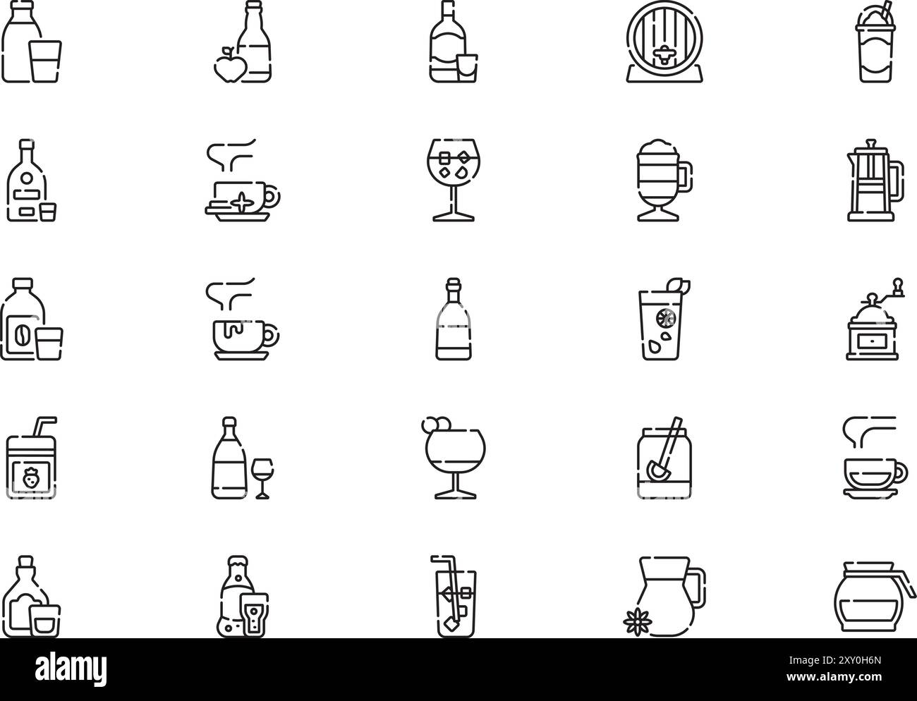 Beverages Icons Collection Is A Vector Illustration With Editable