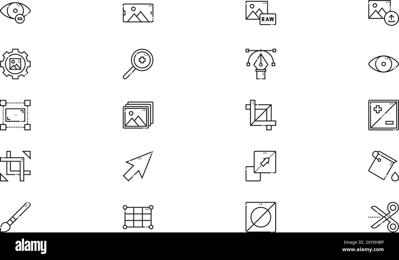Photo edition icons collection is a vector illustration with editable stroke Stock Vector Image ...
