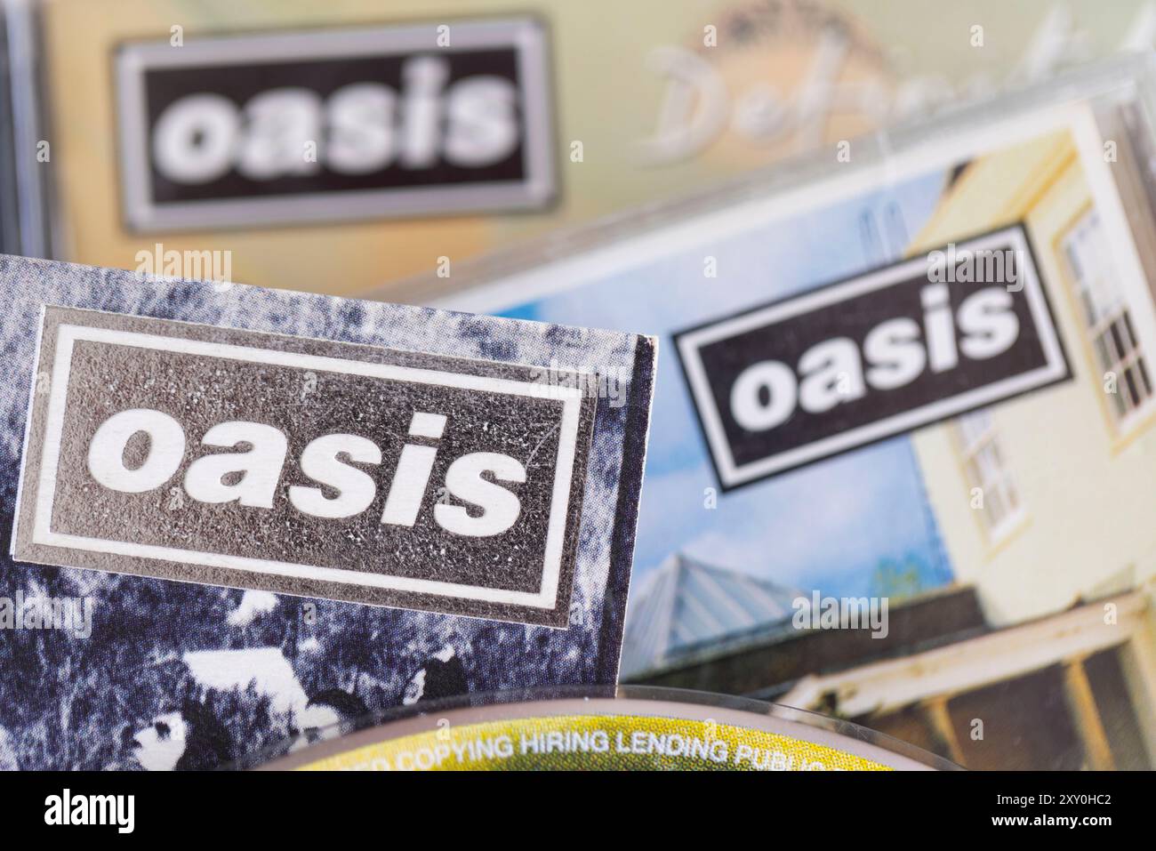 London, UK - August 27 2024: Oasis band cds. Oasis are a popular rock ...