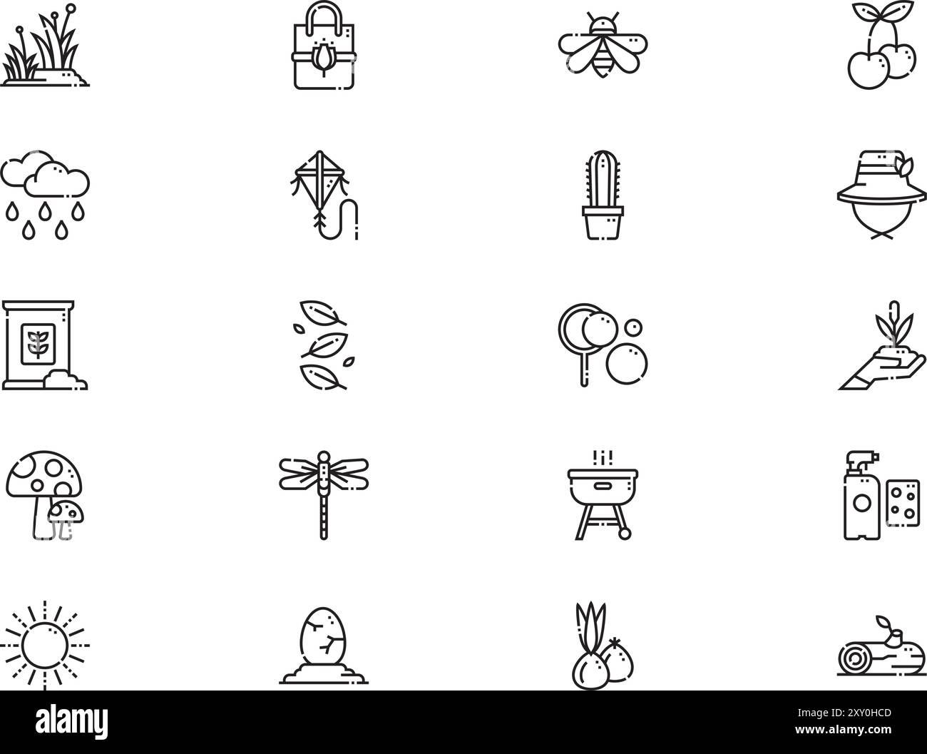 Spring icons collection is a vector illustration with editable stroke ...