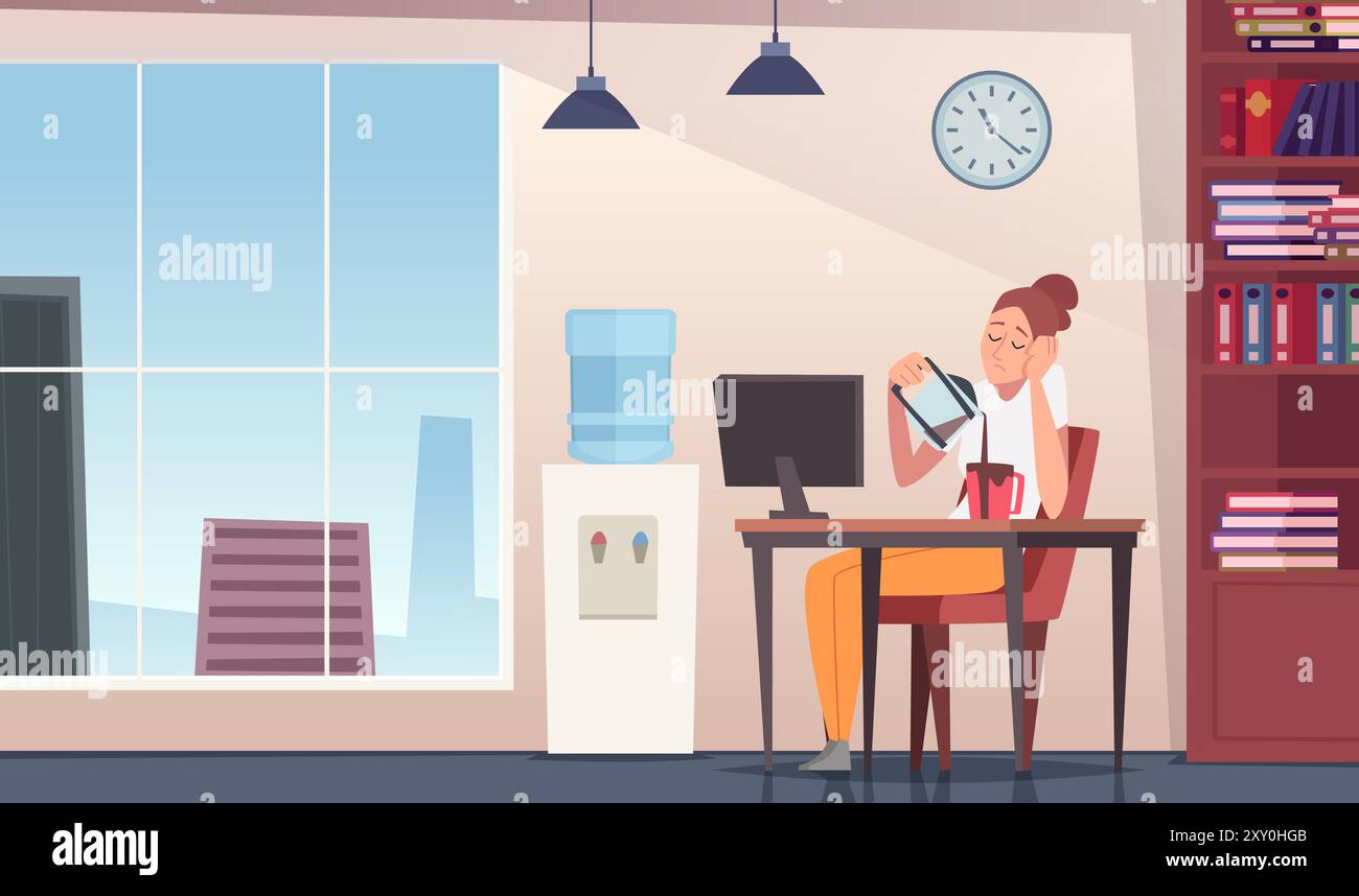 Woman work hard lazy Stock Vector Images - Alamy