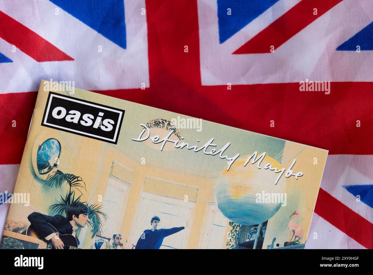 London, UK - August 27 2024: Oasis band cds. Oasis are a popular rock ...