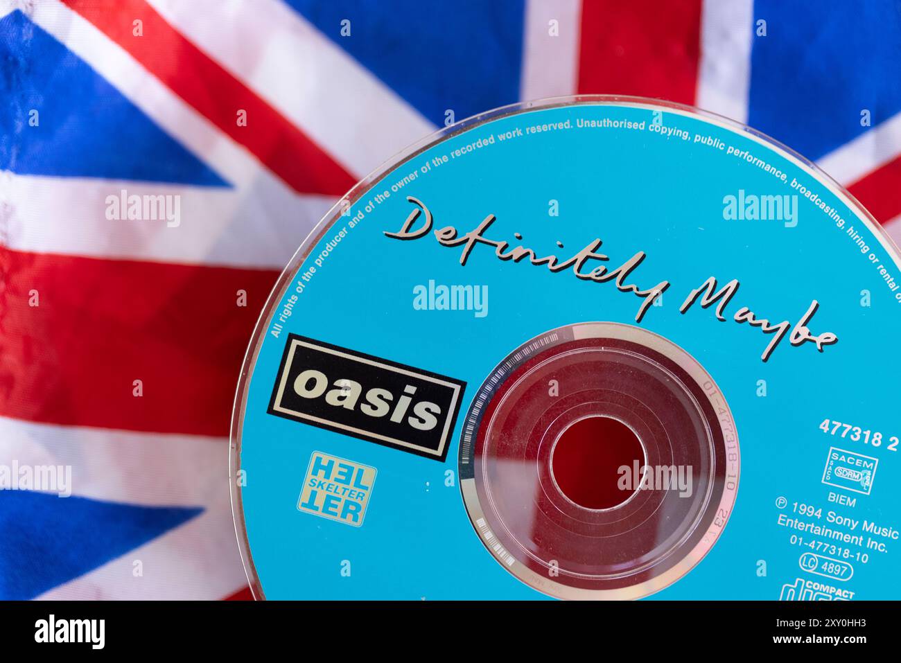 London, UK - August 27 2024: Oasis band cds. Oasis are a popular rock ...
