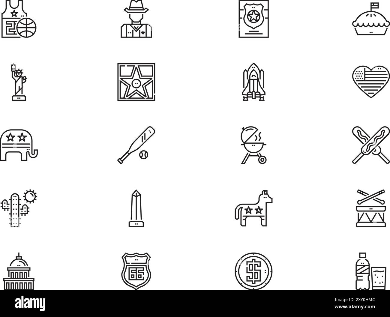 United states icons collection is a vector illustration with editable ...