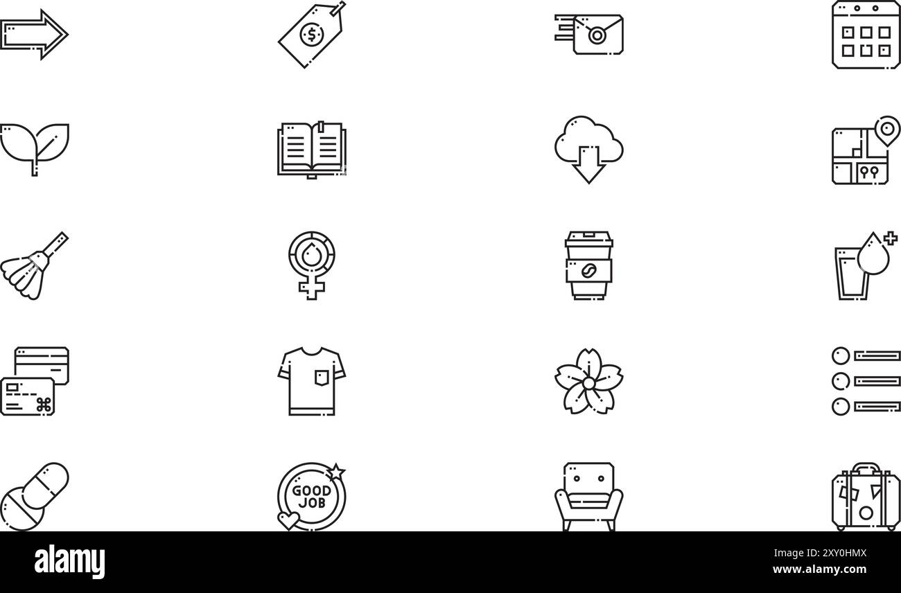 Daily planner icons collection is a vector illustration with editable ...