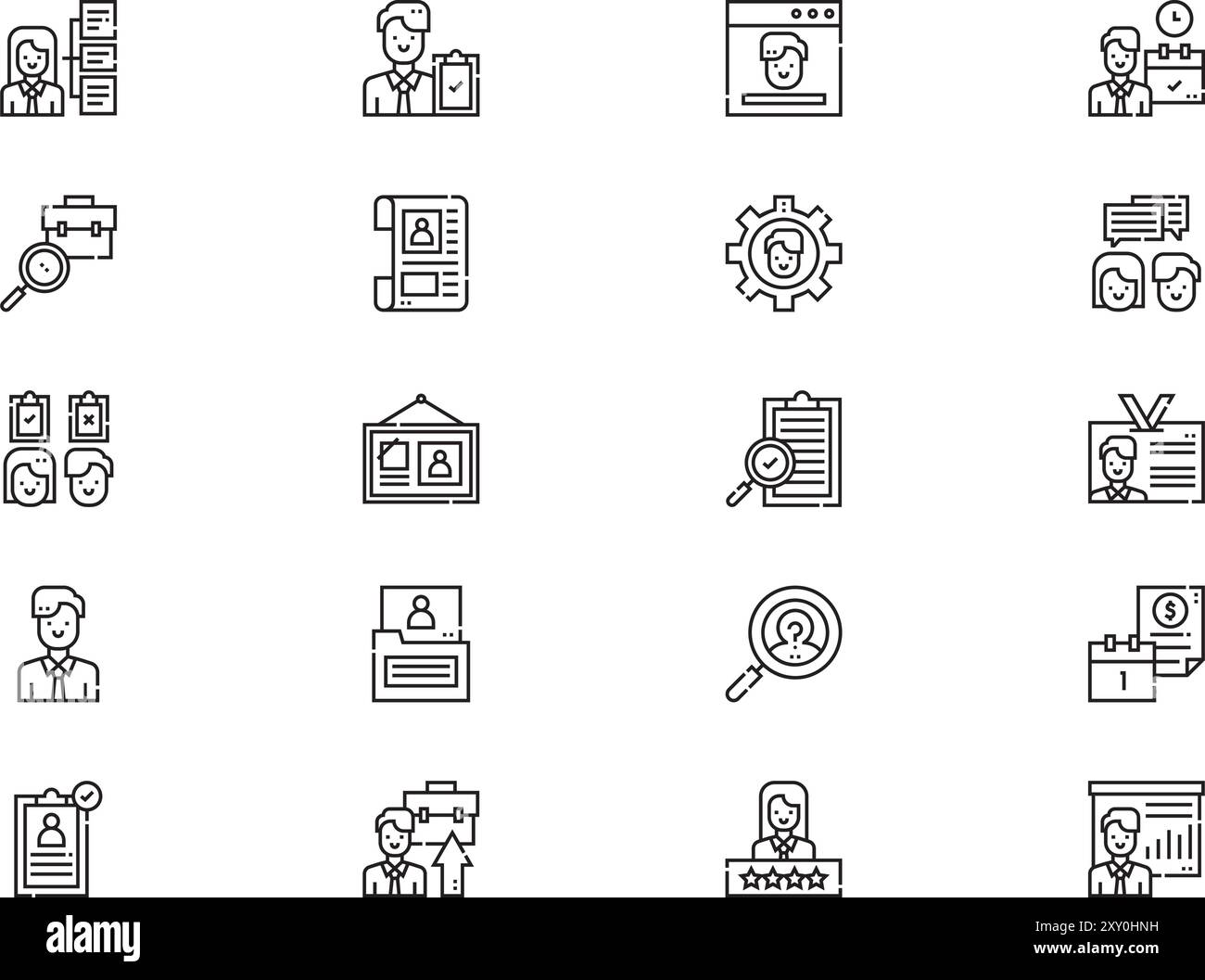 Human resources icons collection is a vector illustration with editable ...