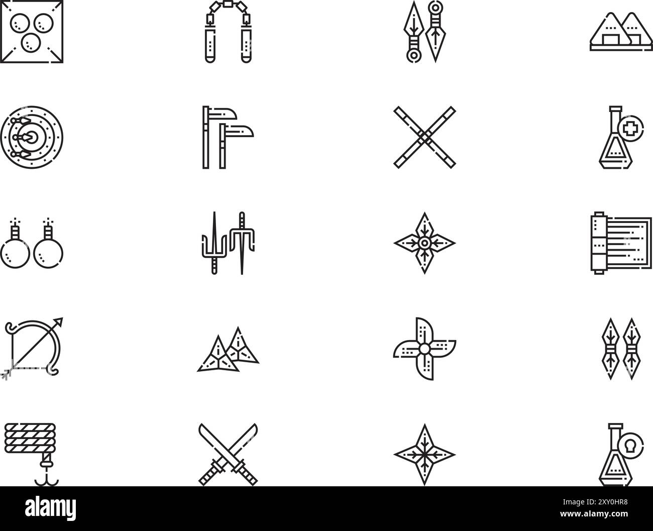 Ninja icons collection is a vector illustration with editable stroke ...