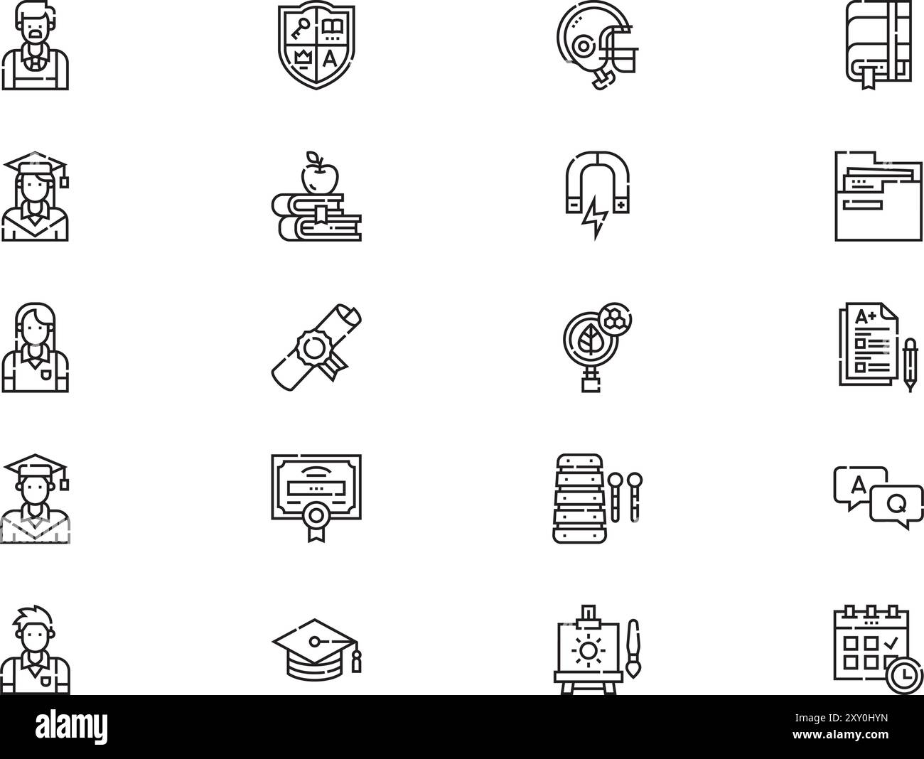 Academy icons collection is a vector illustration with editable stroke ...