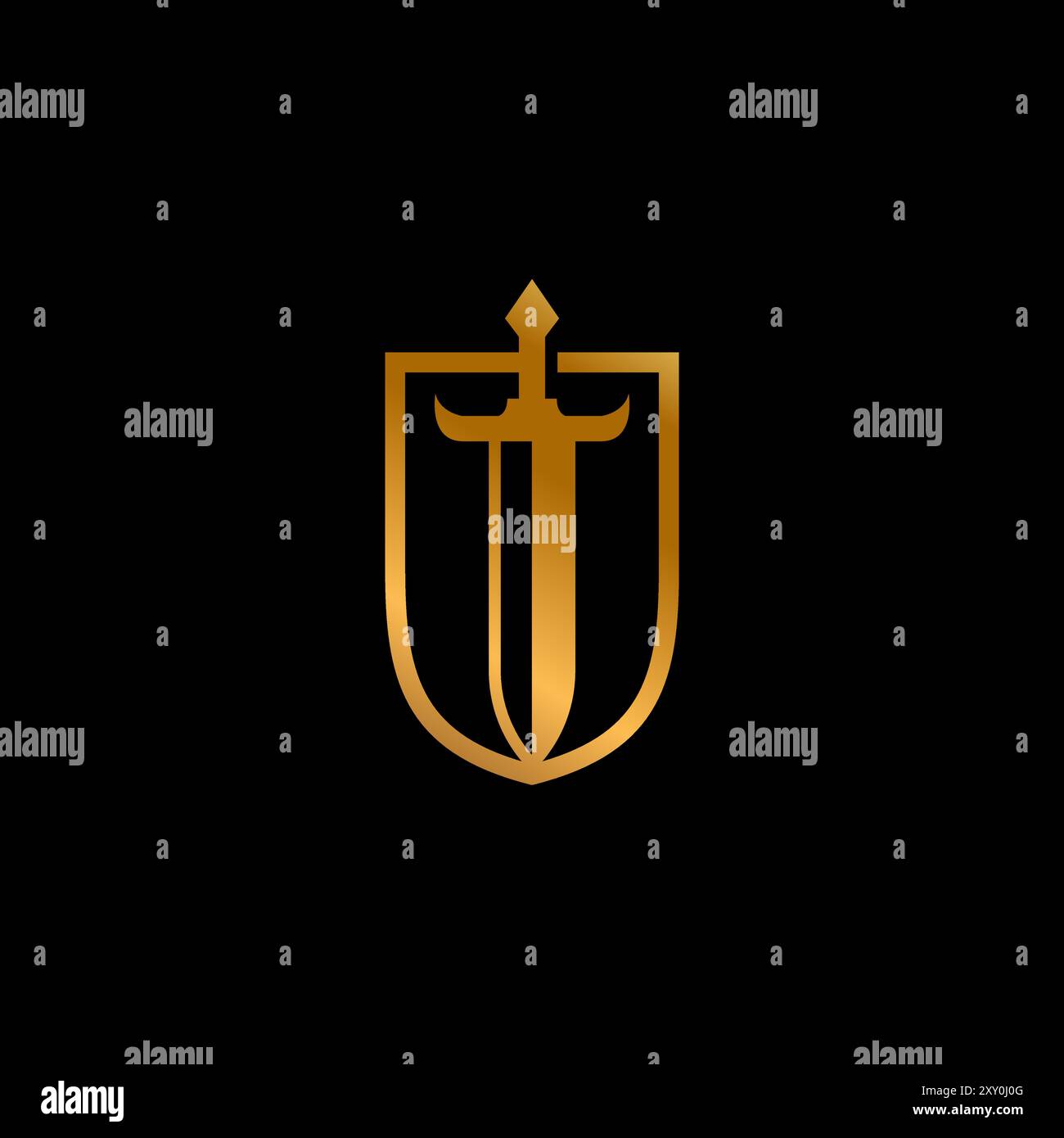 Golden armor shield icon hi-res stock photography and images - Alamy