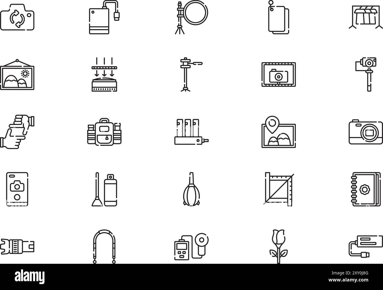 Photography icons collection is a vector illustration with editable ...