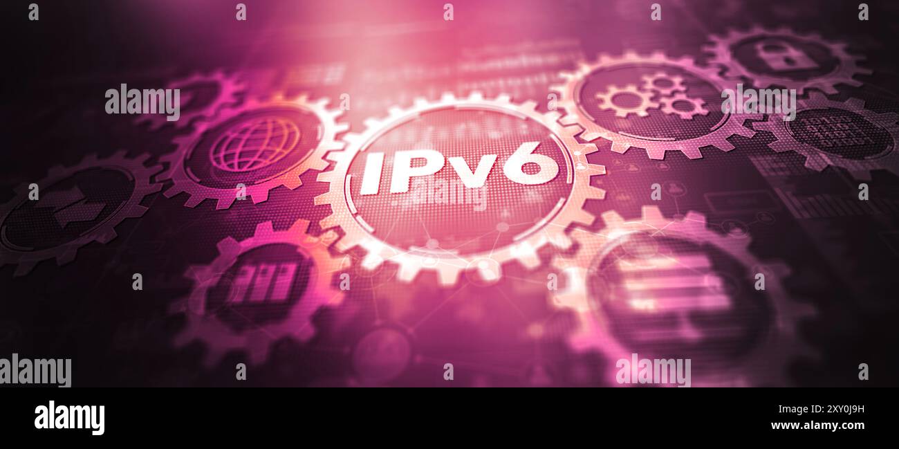 IPV6. New version of the Internet protocol. Modern technology concept ...