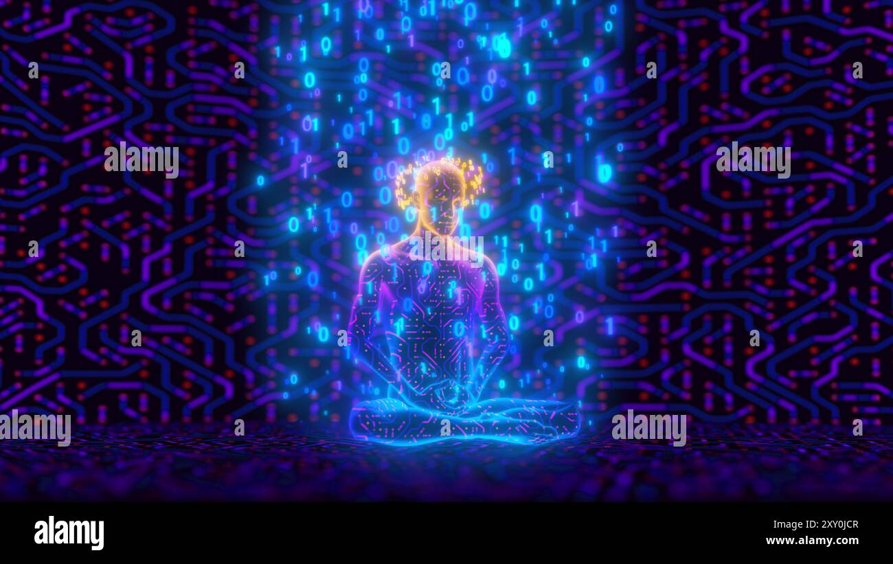 3D illustration. the singularity achieved by the programmer Stock Photo ...