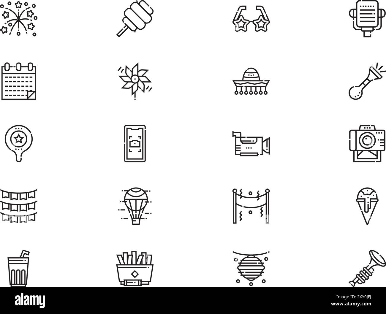 Parade icons collection is a vector illustration with editable stroke ...
