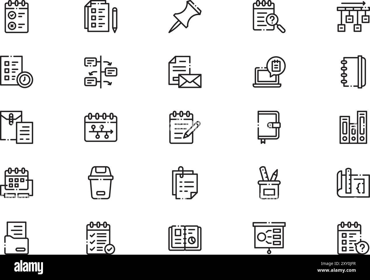 Notes and tasks icons collection is a vector illustration with editable ...
