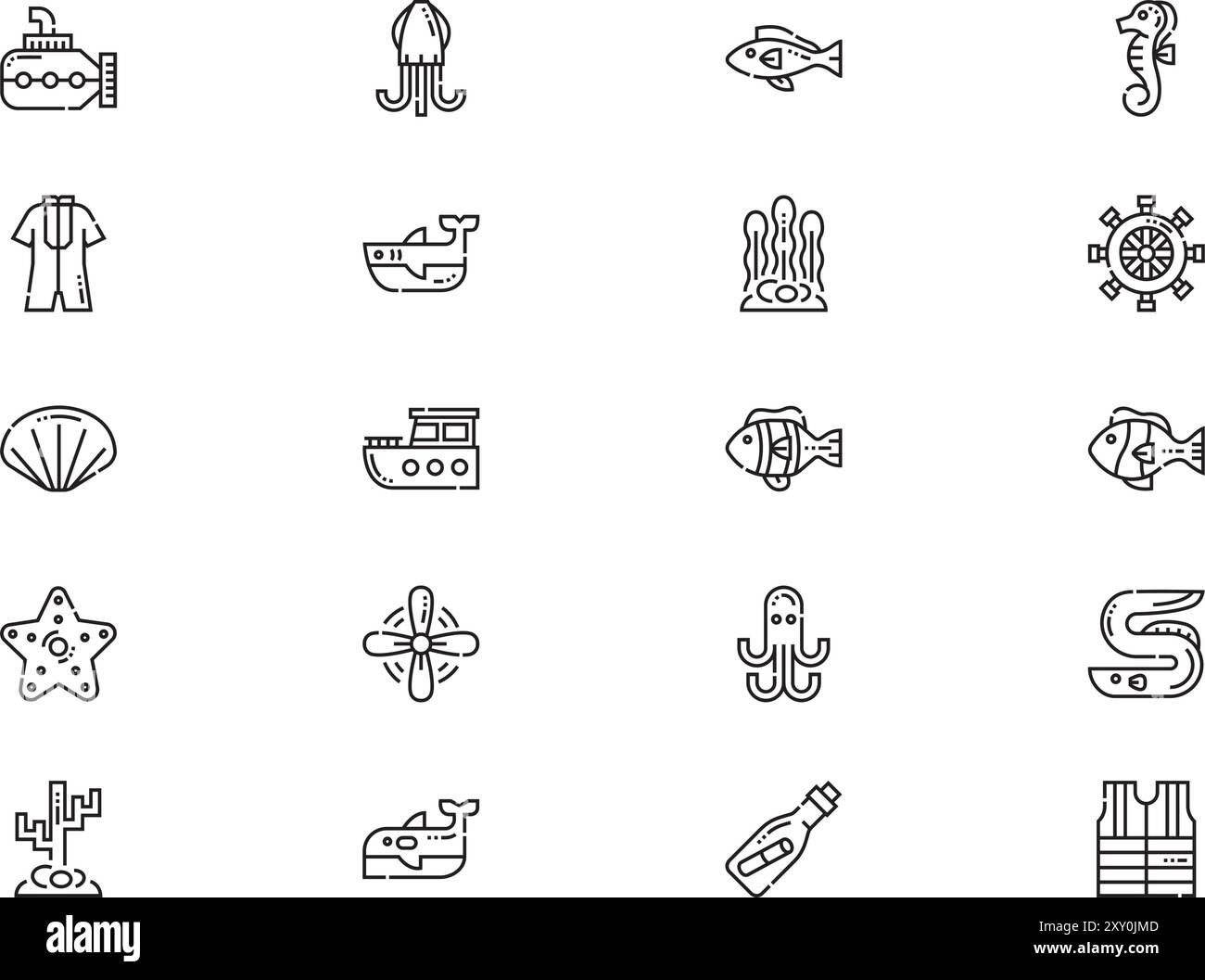 Editable seaweed Black and White Stock Photos & Images - Alamy