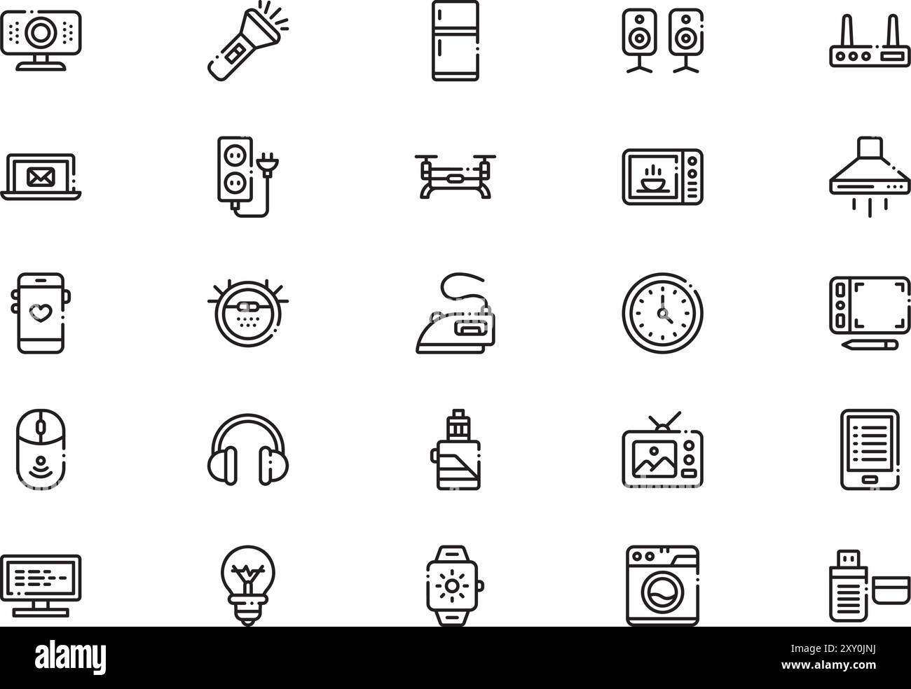Electronic devices icons collection is a vector illustration with editable stroke Stock Vector ...