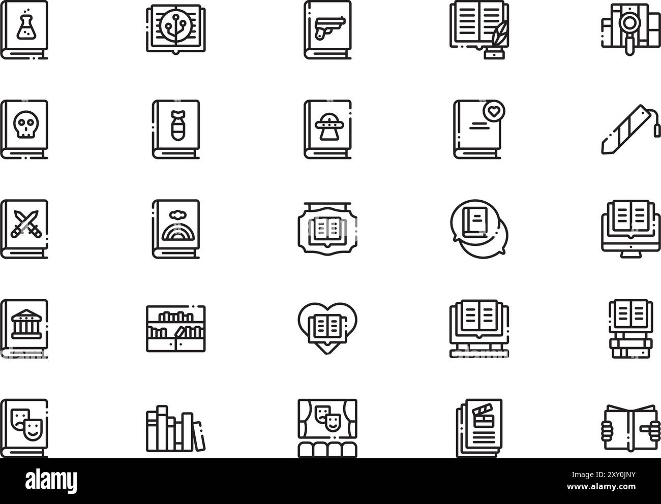Literature icons collection is a vector illustration with editable ...