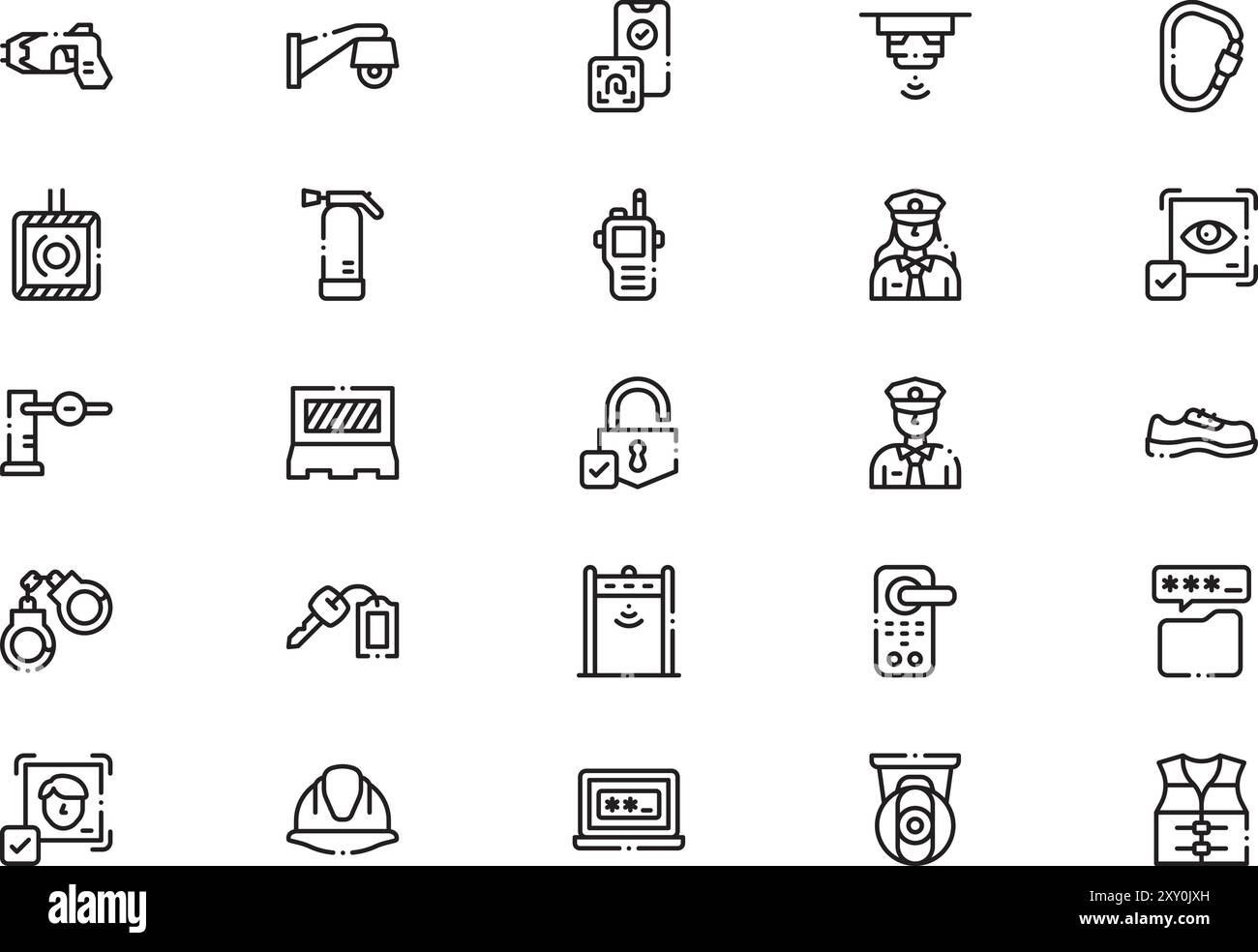 Security at work icons collection is a vector illustration with ...