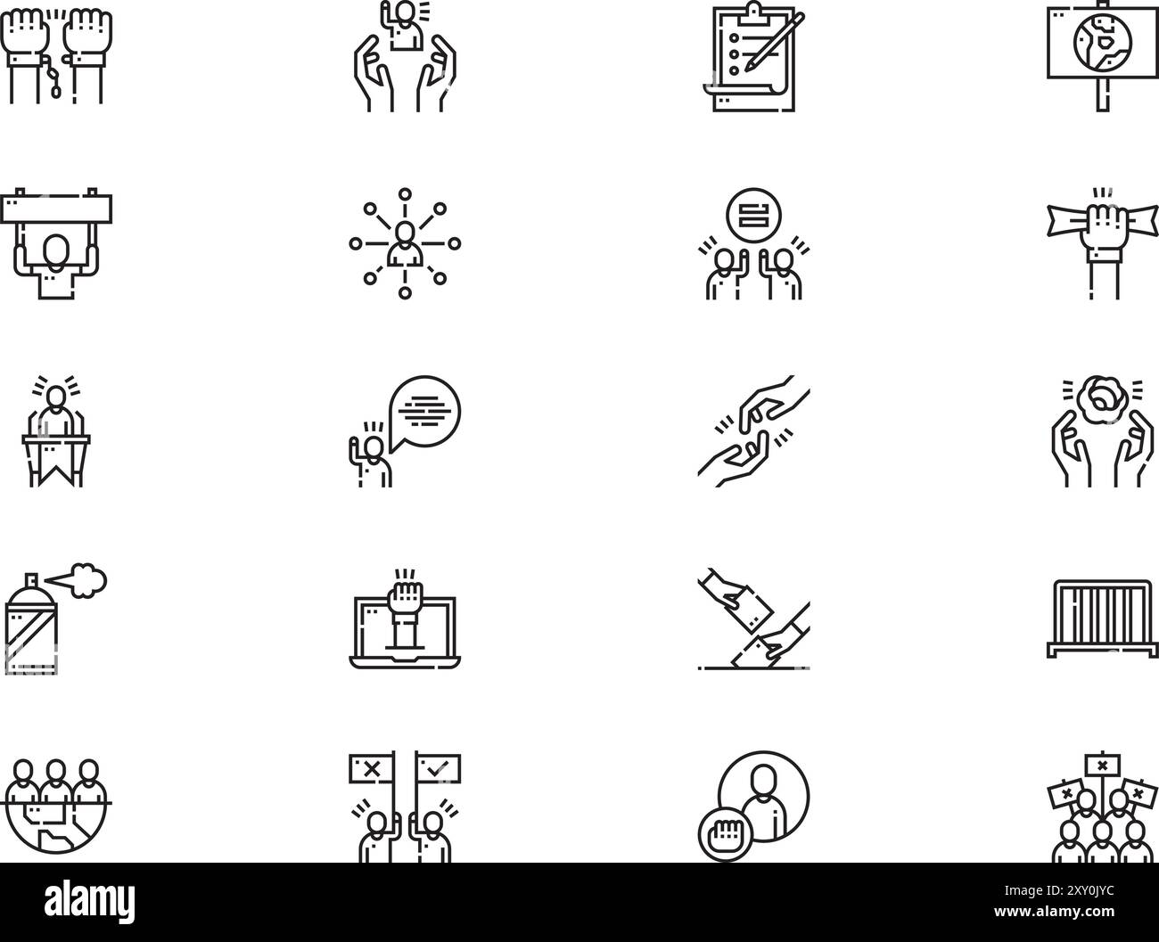 Activism icons collection is a vector illustration with editable stroke ...