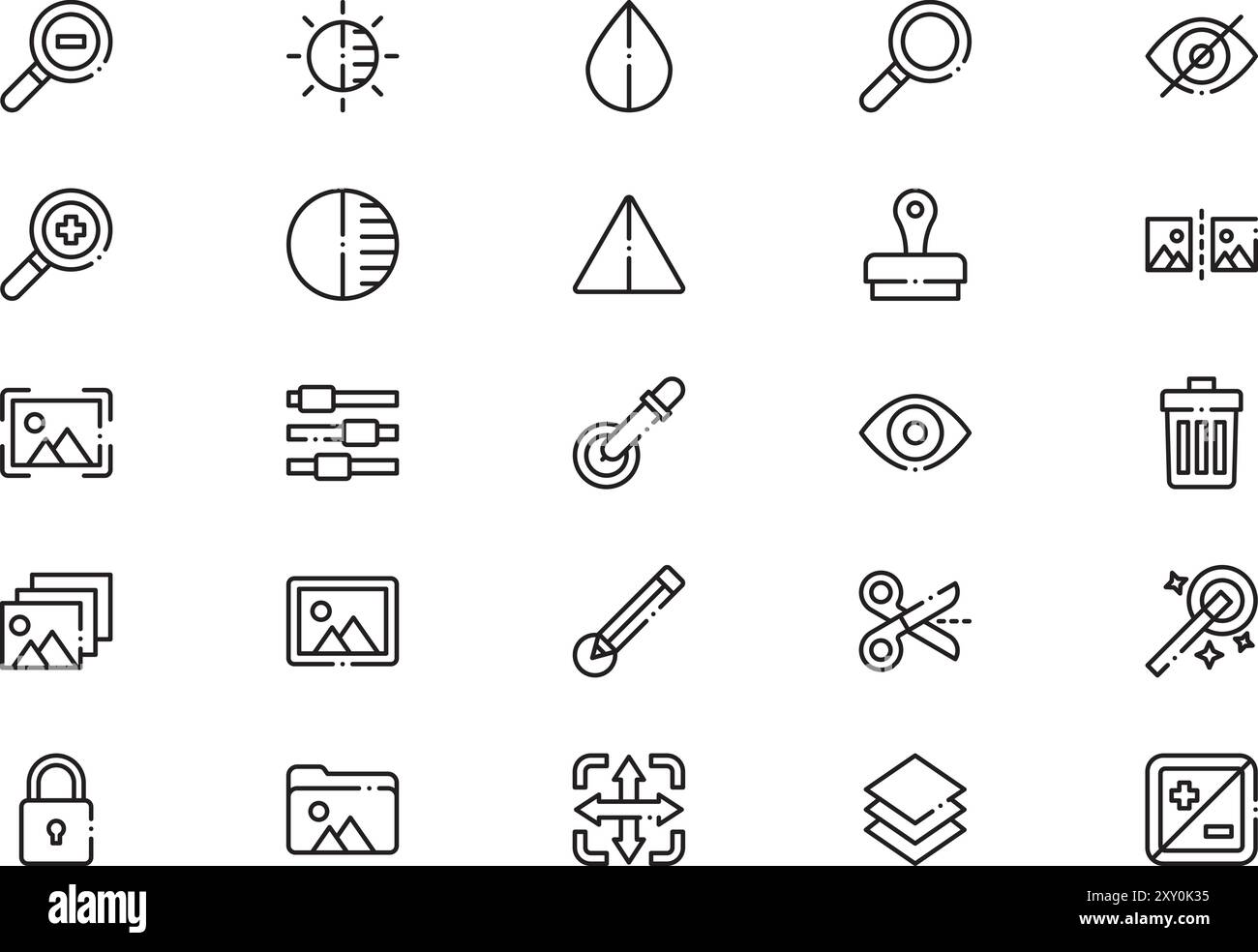 Photo editing tools icons collection is a vector illustration with editable stroke Stock Vector ...
