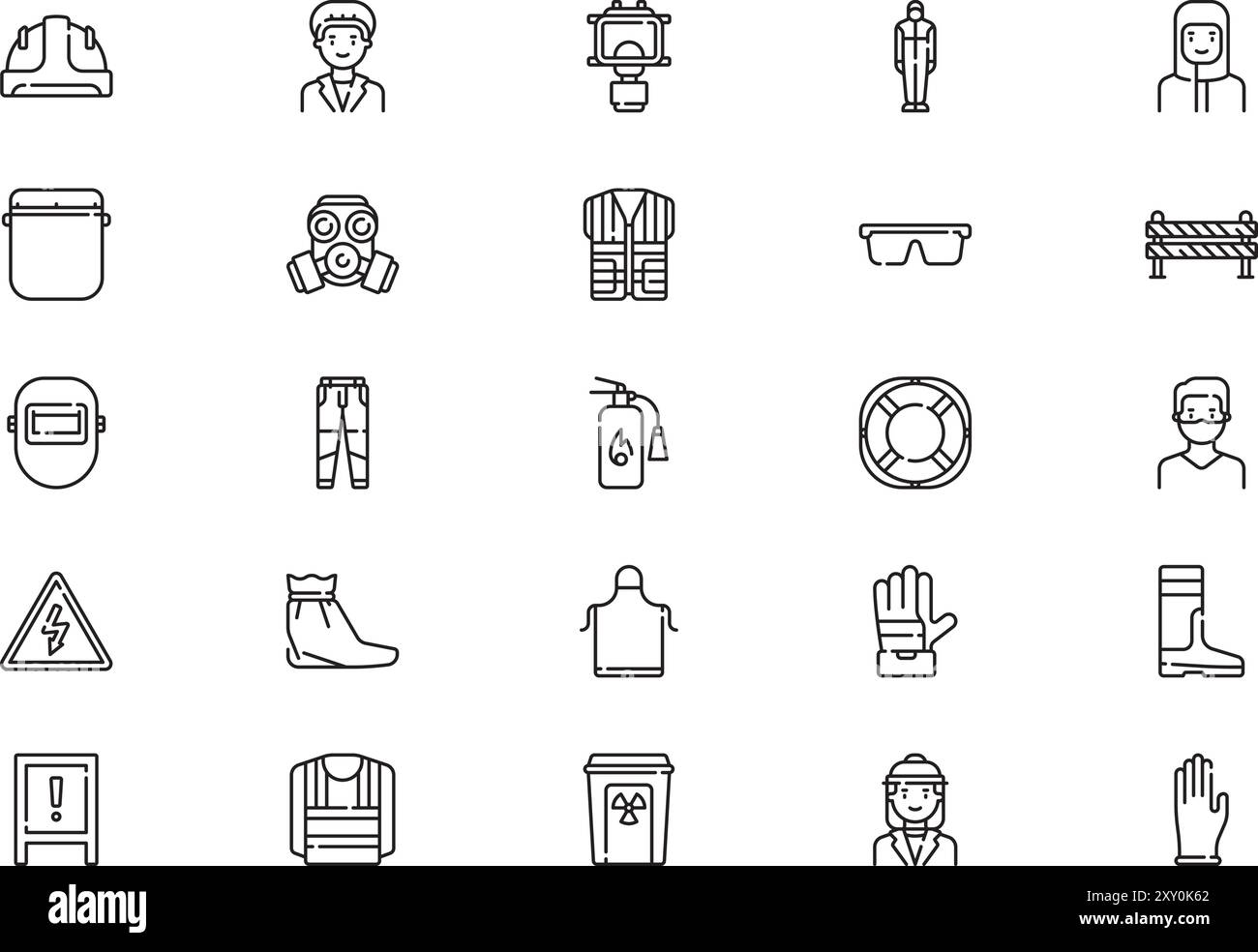 Personal protective equipment icons collection is a vector illustration ...