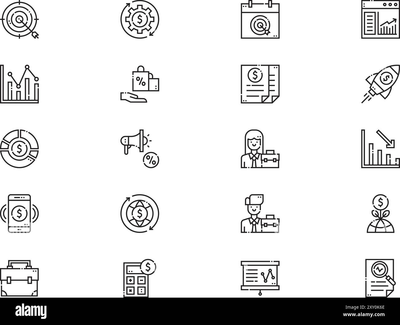 Business icons collection is a vector illustration with editable stroke ...