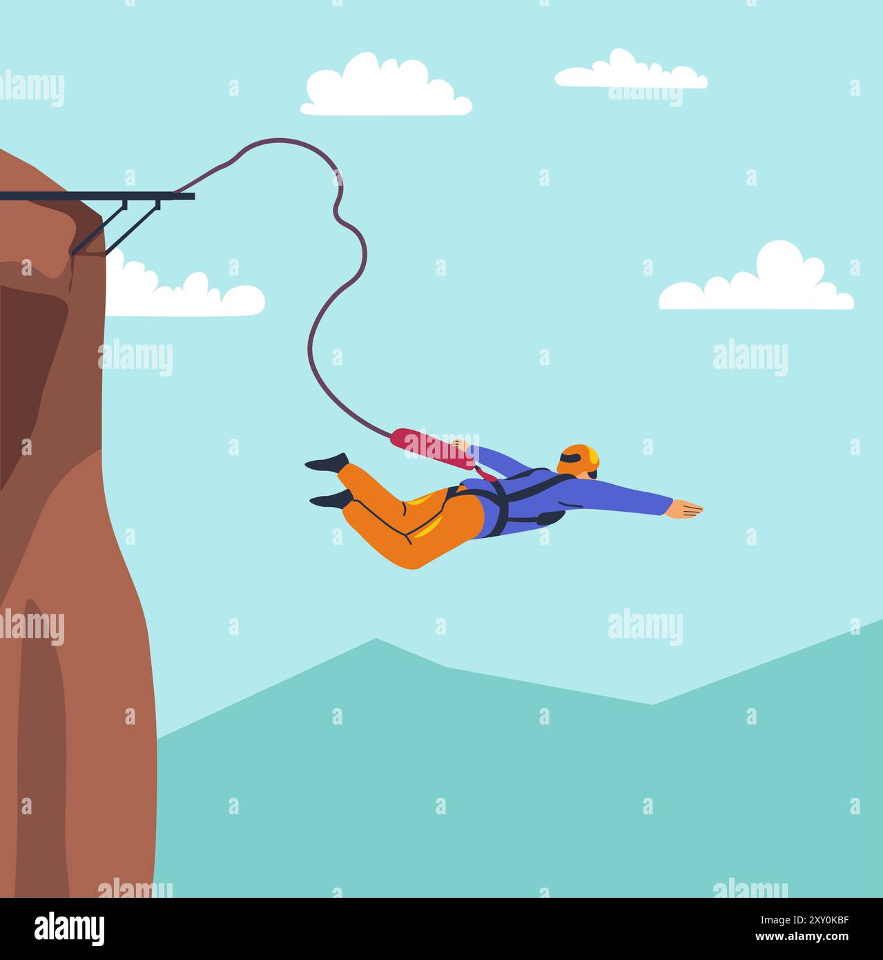 Bungee jumping cliff Stock Vector Images - Alamy