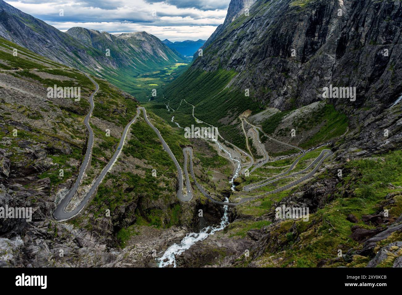Panoramic view of the Trollstigen a mountain pass road in Norway Stock ...