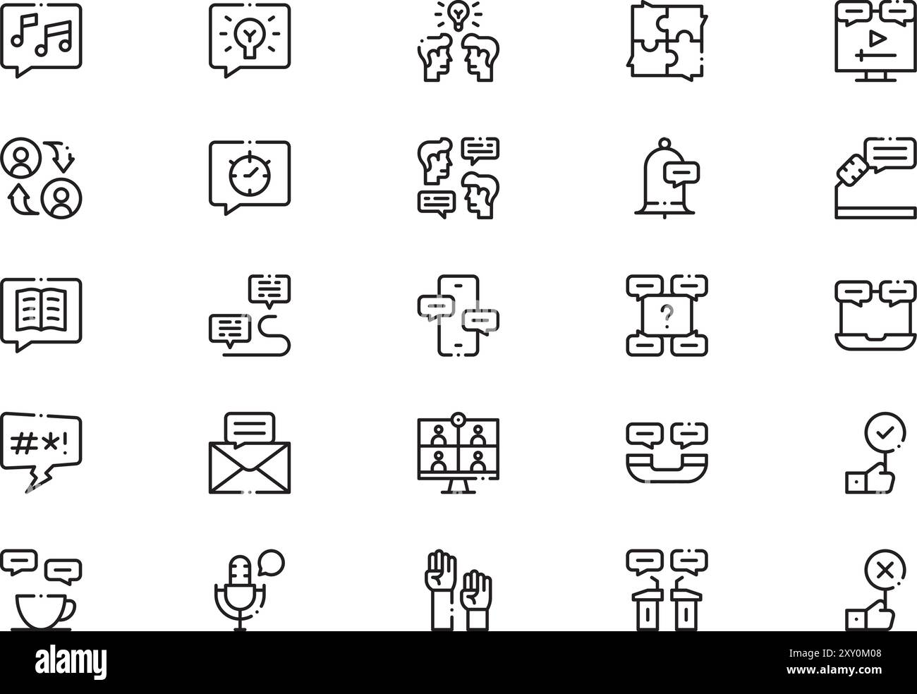 Discussion icons collection is a vector illustration with editable ...