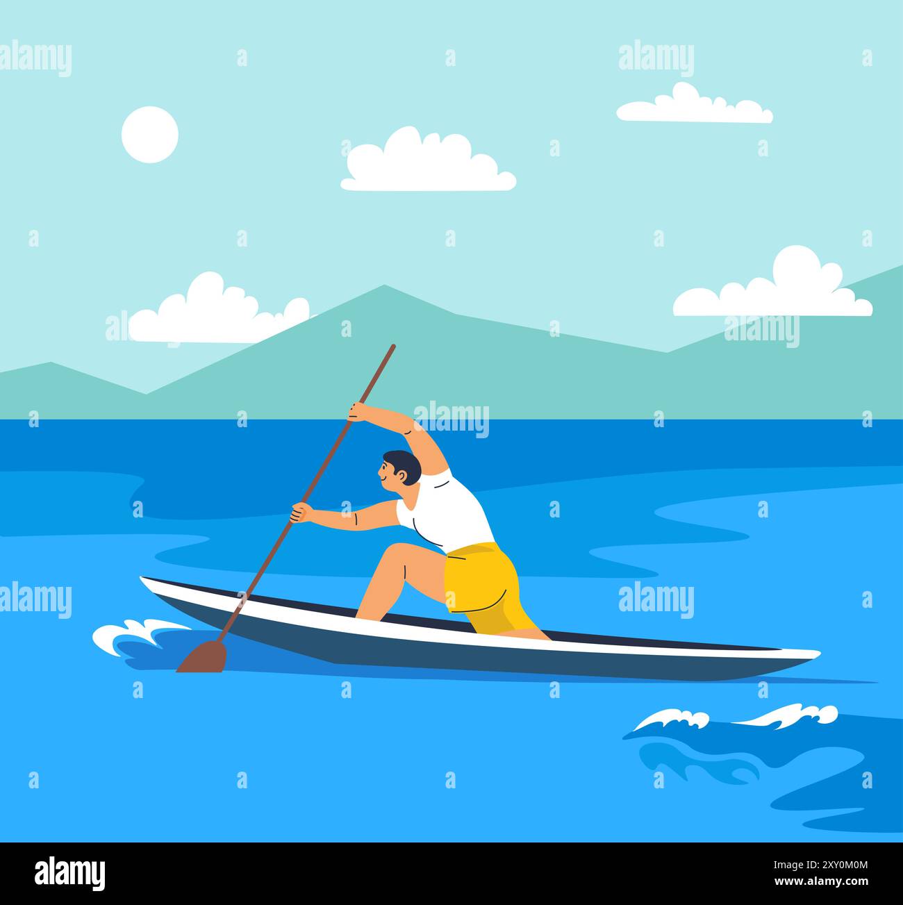 Canoeing on Open Water Vector Stock Vector Image & Art - Alamy
