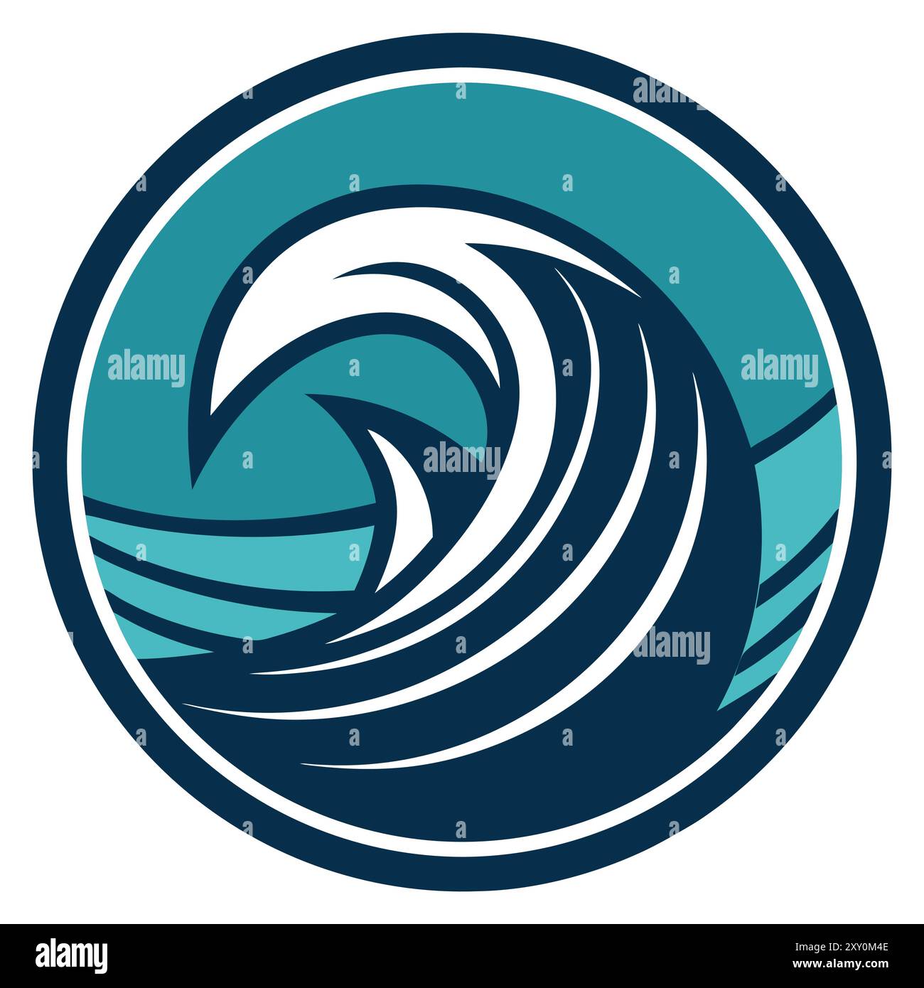 The Wave Badge Logo Stock Vector Image & Art - Alamy
