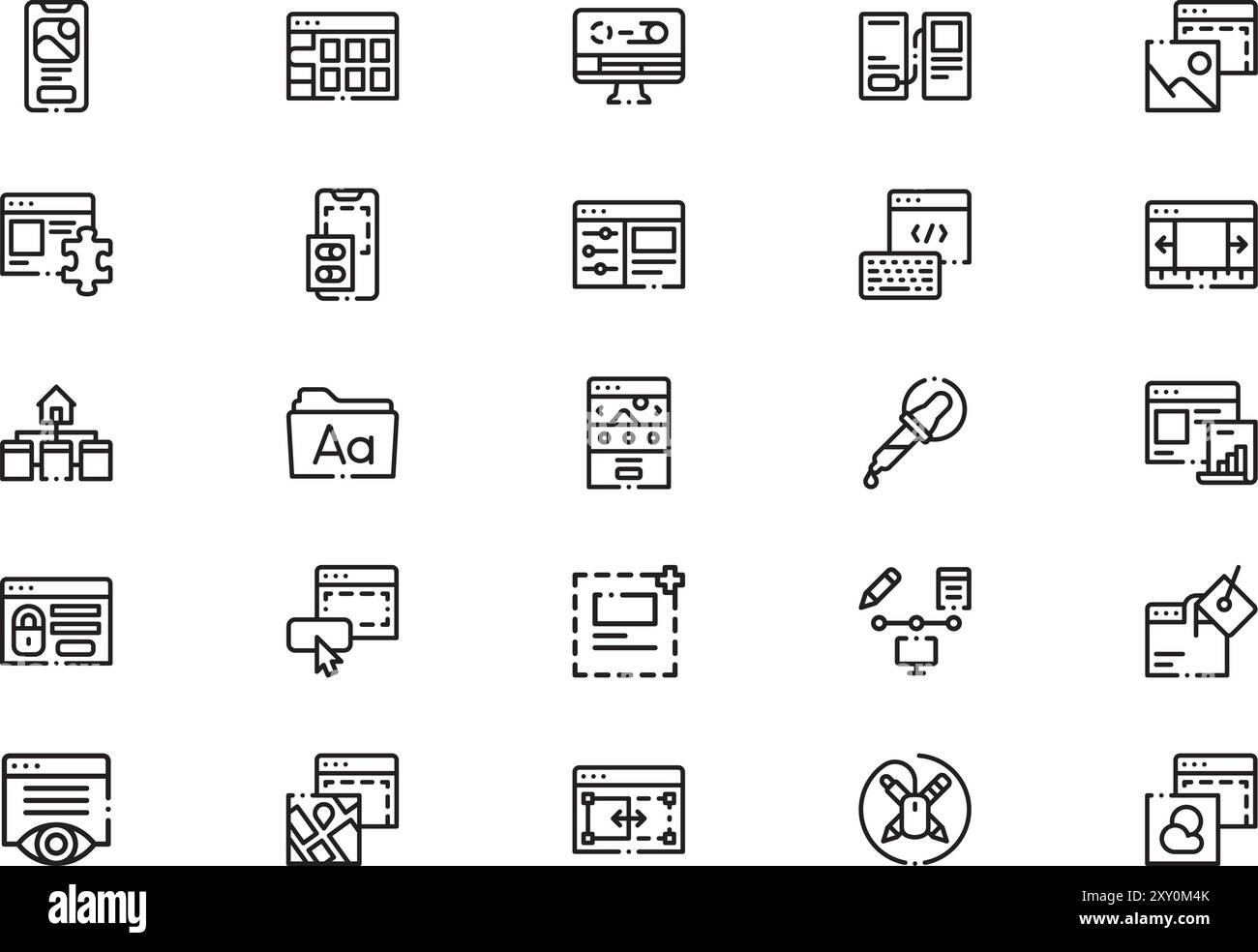 Web design icons collection is a vector illustration with editable ...