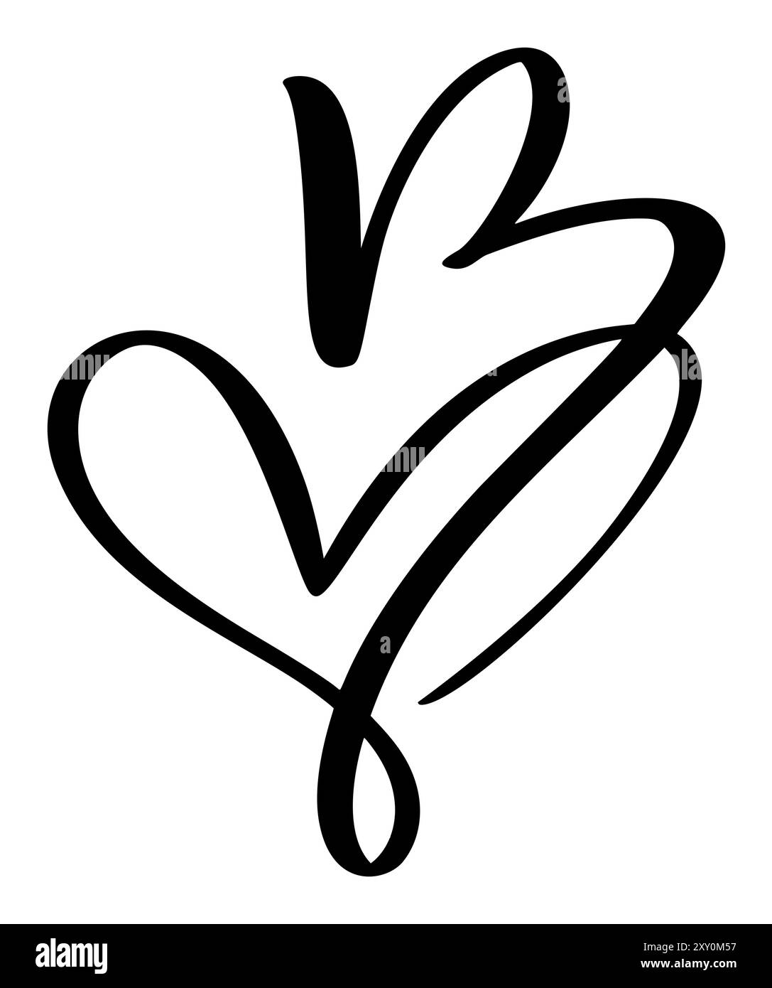 Vector Vintage heart letter monogram logo B. Love Calligraphy element ...