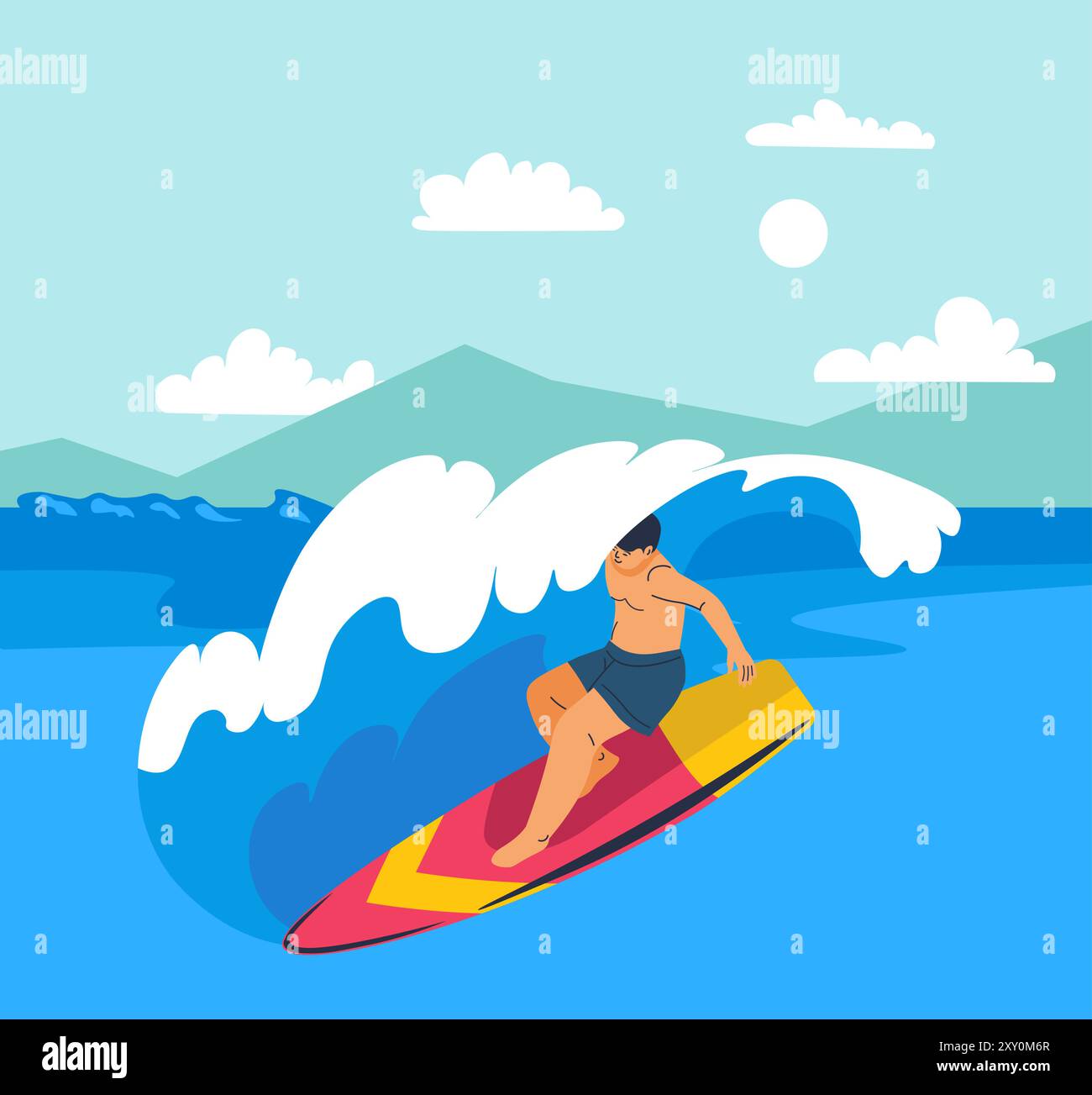 Surfer Riding Wave Vector Graphic Stock Vector Image & Art - Alamy